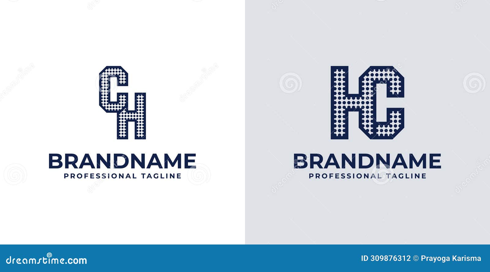 Letters CH and HC Dot Monogram Logo, Suitable for Business with CH or ...