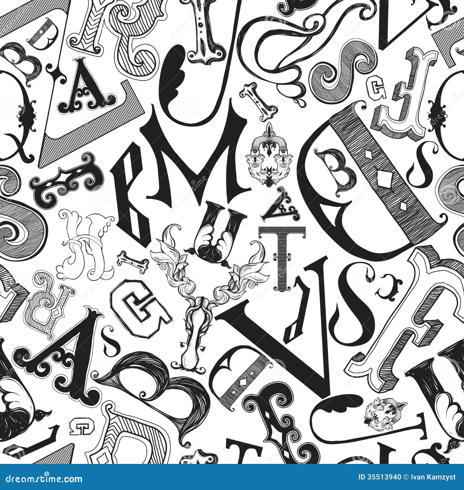 Letters in a chaotic mess stock vector. Illustration of pattern - 35513940