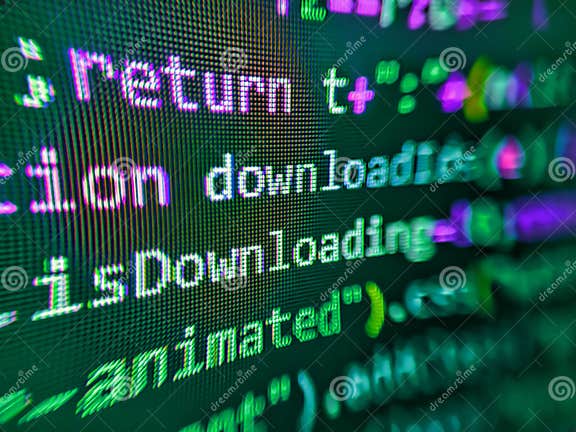 Letters, Chars, and Digits. Web Development Work Concept. Technology Display. Software Developer ...