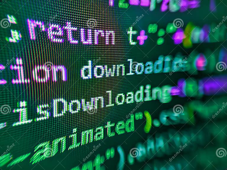 Letters, Chars, and Digits. Web Development Work Concept. Technology Display. Software Developer ...