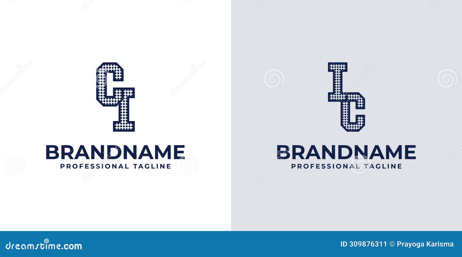 Letters CI and IC Dot Monogram Logo, Suitable for Business with CI or ...