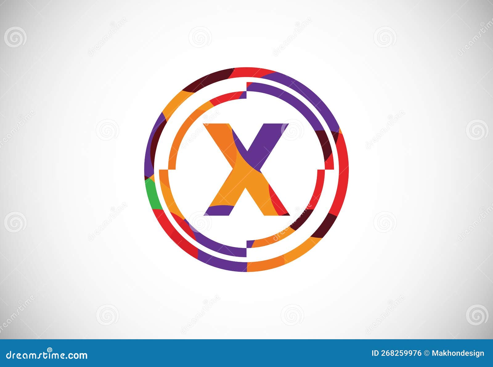 Letters X with Circle Frames Low Poly Art Style. English Alphabet ...