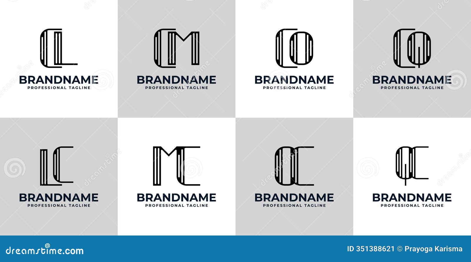 Letters CL LC CM MC CO OC CQ QC Stripe Logo Stock Illustration ...