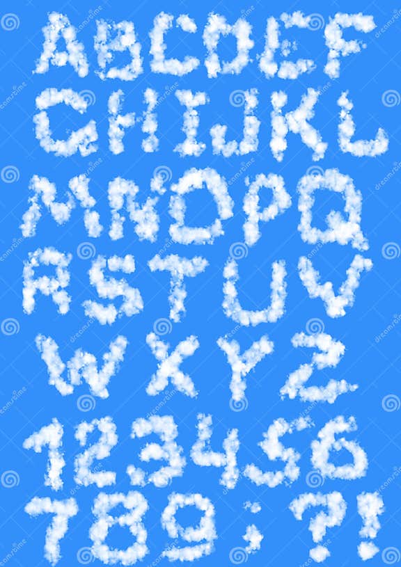 Letters from clouds stock illustration. Illustration of moody - 8841514