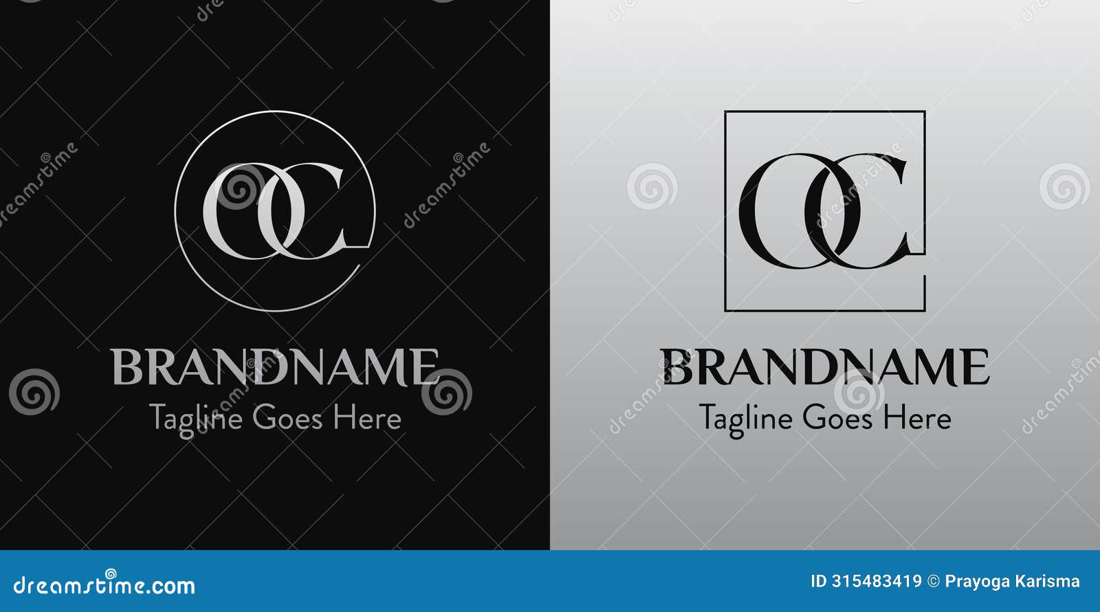 Letters CO in Circle and Square Logo Set, for Business with CO or OC ...