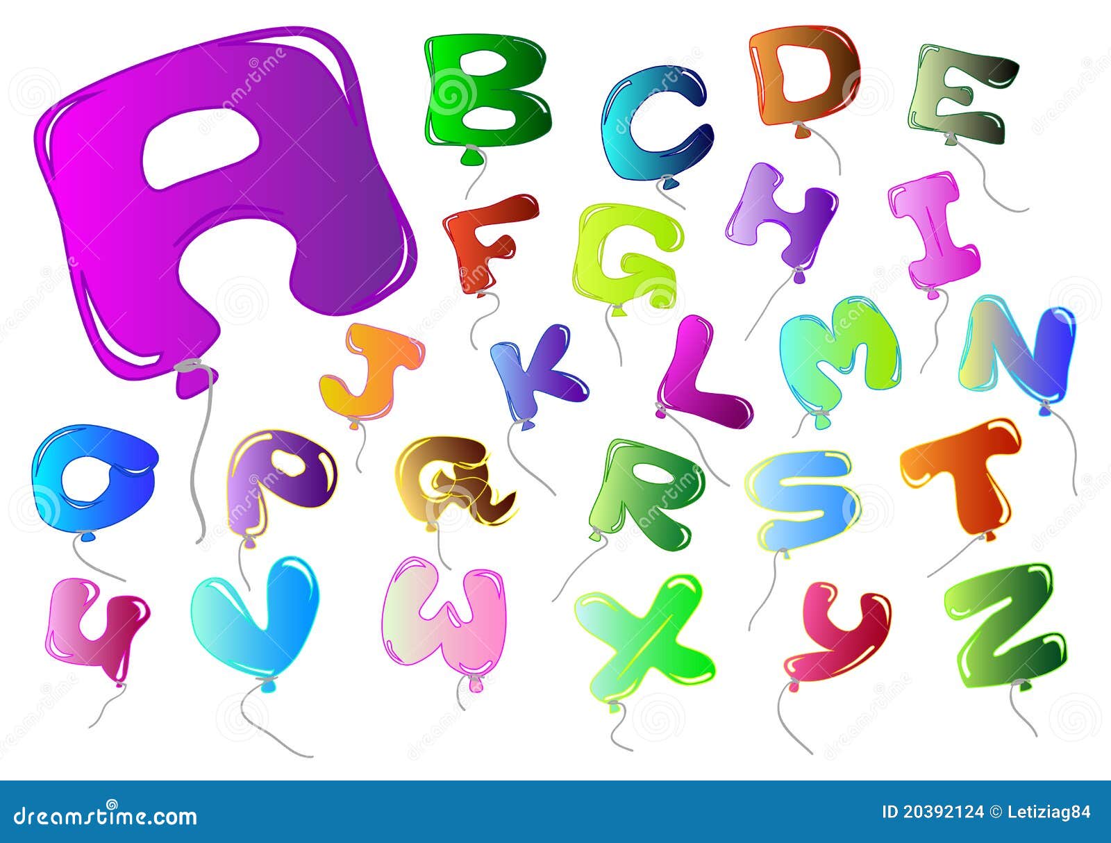 Letters Colorful Balloon-shaped Stock Vector - Illustration of cartoon ...