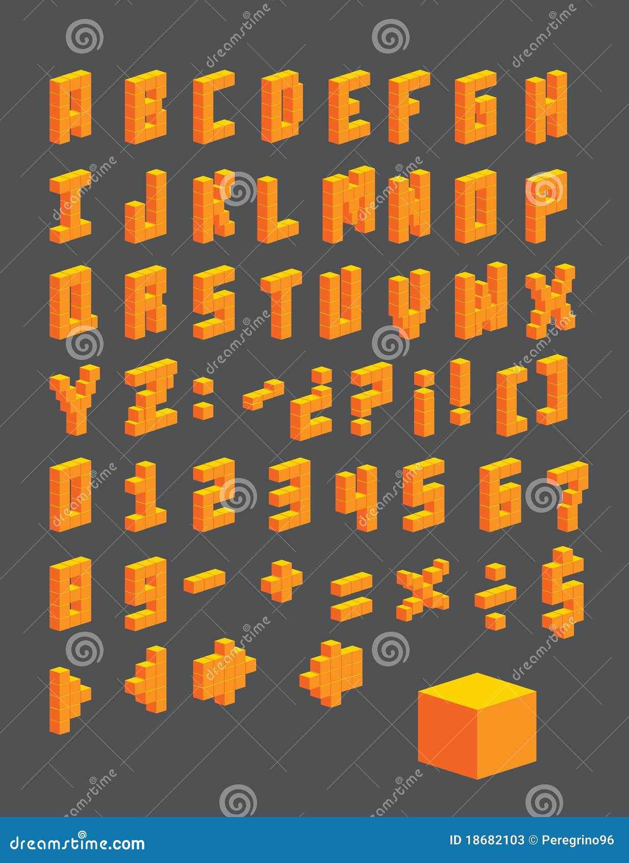 Letters cubes stock illustration. Illustration of points - 18682103