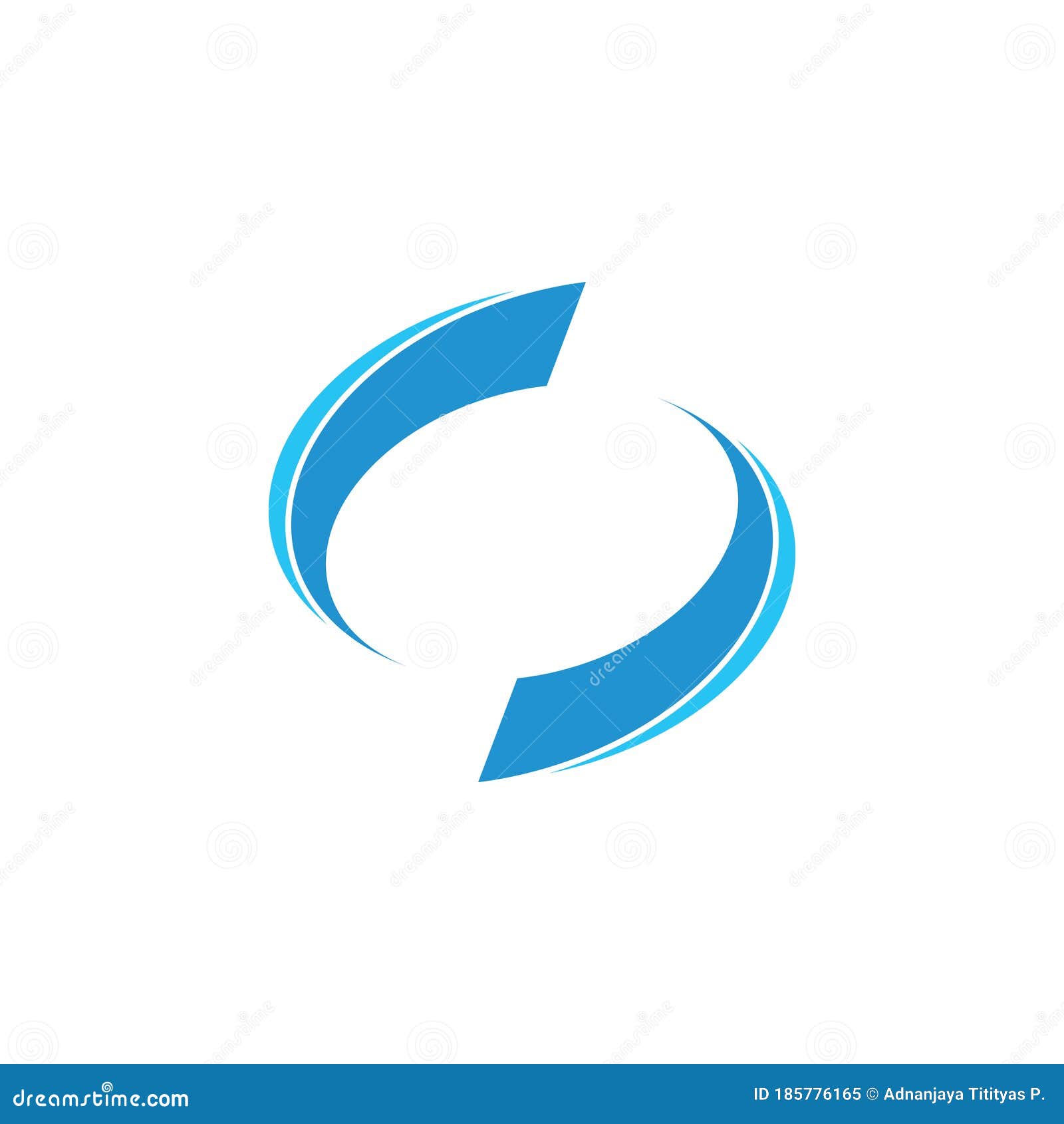 Letters Curves Geometric Object Blue Motion Logo Stock Vector ...