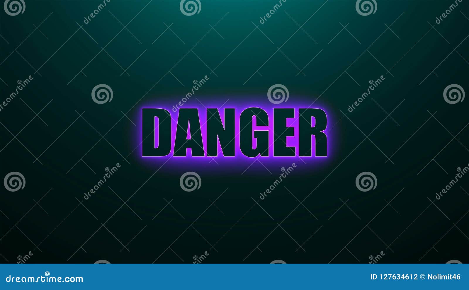 Letters of Danger Text on Background with Top Light, 3d Render ...