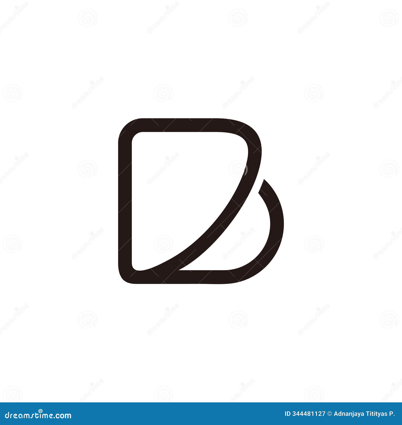 Letters Db Geometric Curves Lines Logo Vector Stock Vector ...