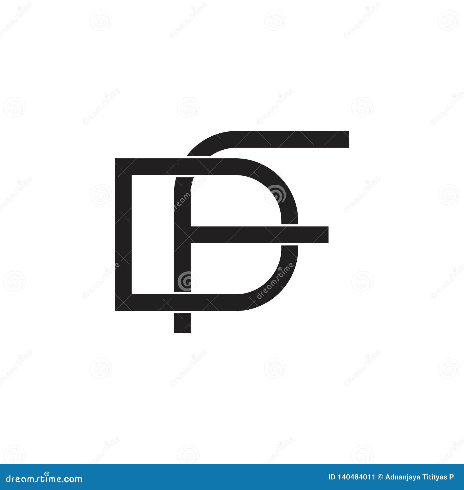 Letters Df Simple Linked Lines Logo Vector Stock Vector - Illustration ...