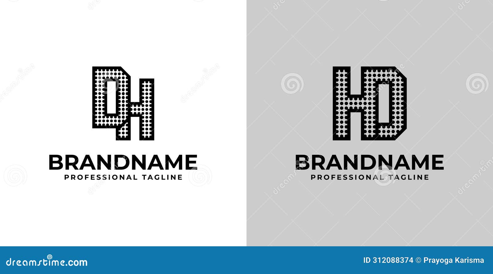 Letters DH and HD Dot Monogram Logo, Suitable for Business with DH or ...