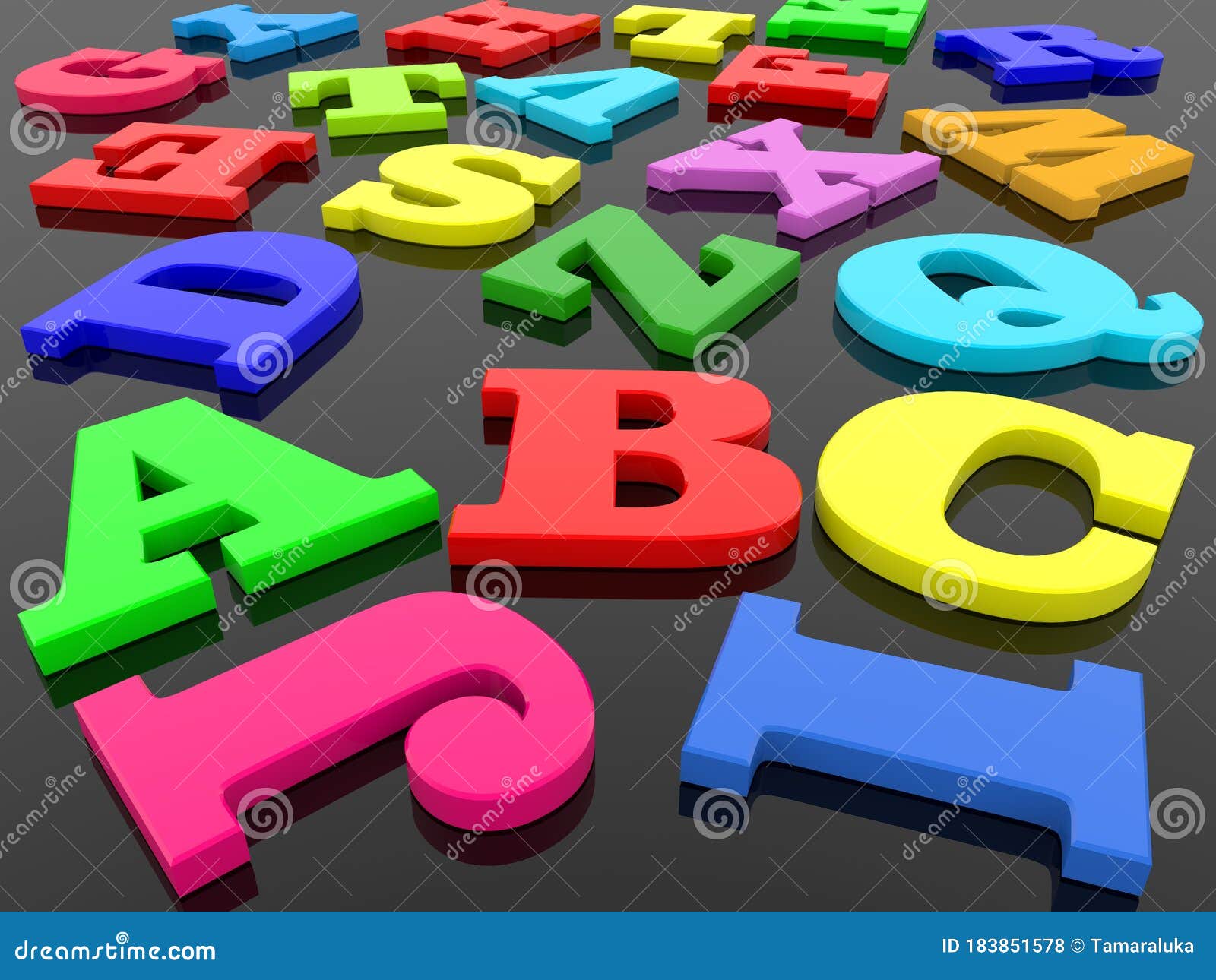 Letters of Different Colors on a Black Stock Illustration ...