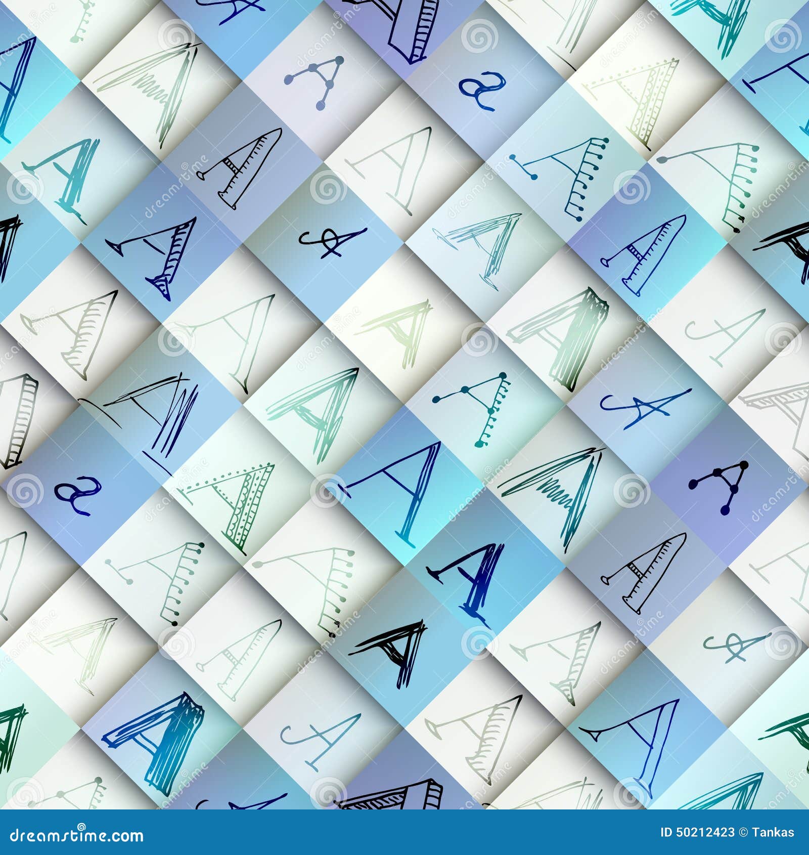 Letters a in Different Styles on Geometric Stock Vector - Illustration ...