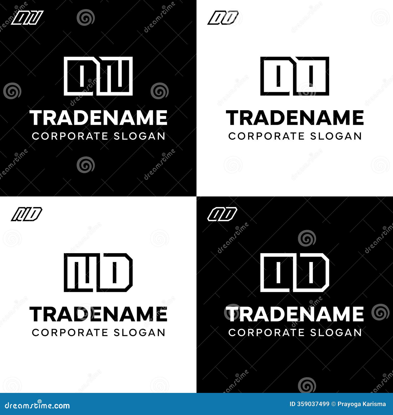Letters DN ND DO OD Square and Dynamic Logo Set Stock Vector ...