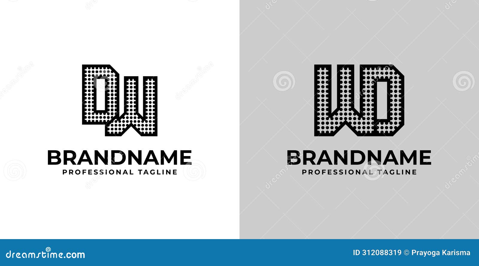 Letters DW and WD Dot Monogram Logo, Suitable for Business with DW or ...