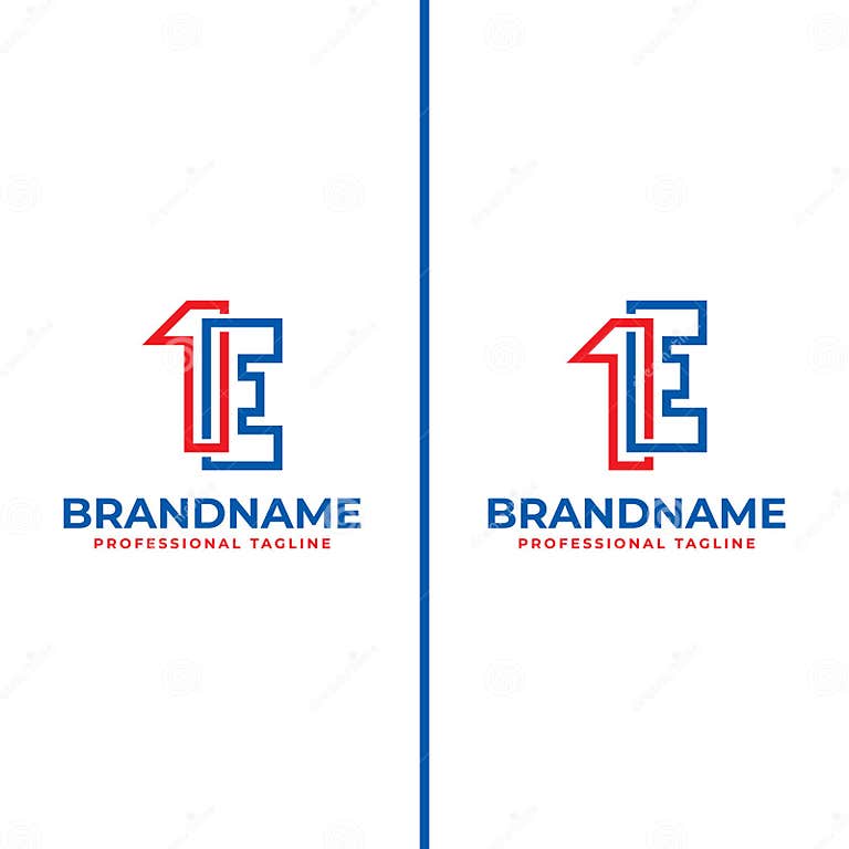 Letters 1E or E1 Monogram Line Logo, for Business with 1E or E1 ...