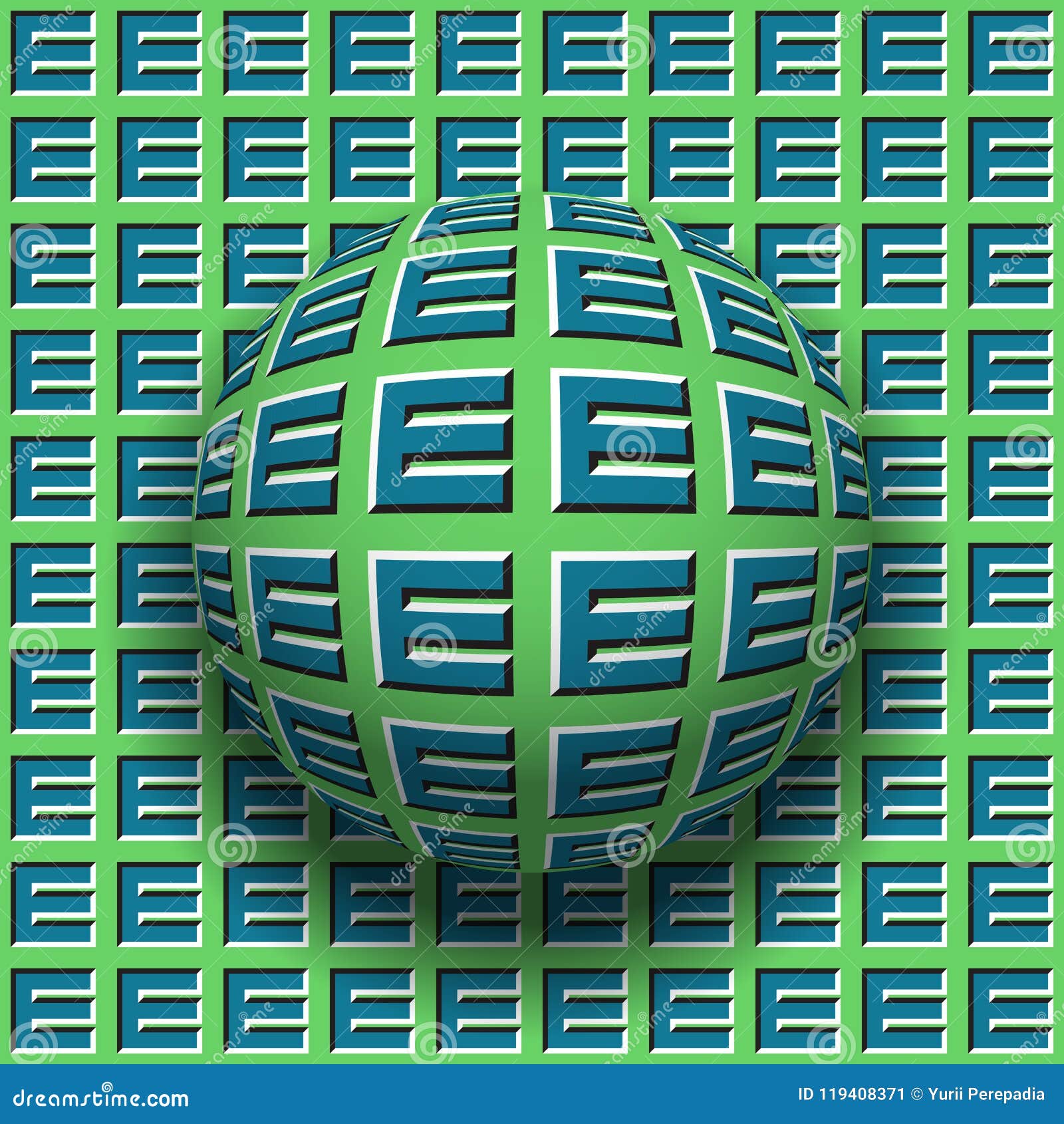 Letters E Patterned Sphere Rolling Along the Same Surface. Abstract ...