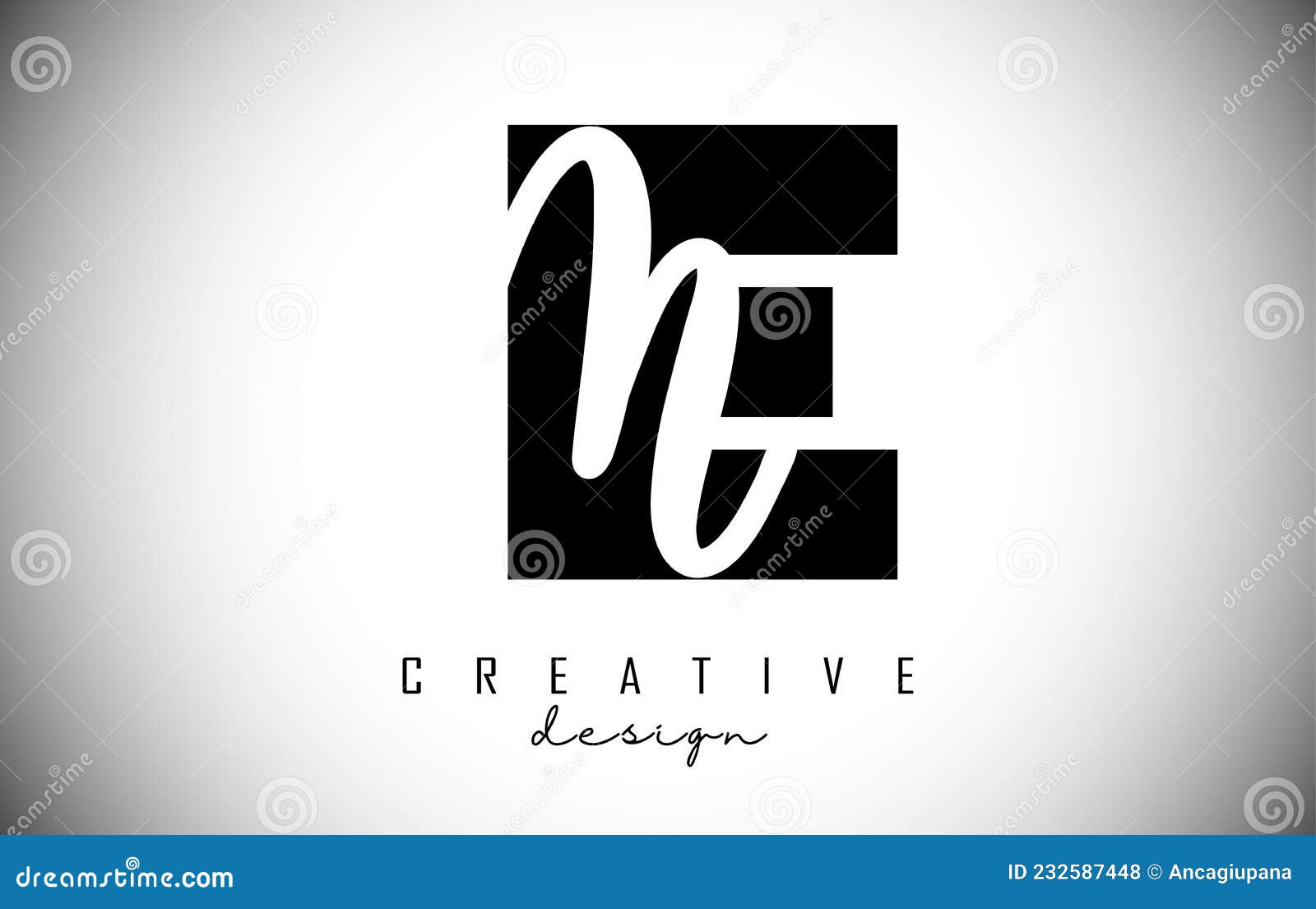 Letters EM Logo with a Minimalist Design. Letters E and M with ...