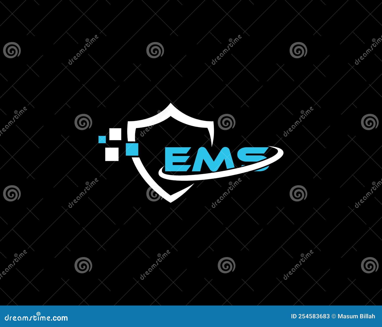 Letters EMS Logo with Shield Style Creative Design Concept. Stock ...