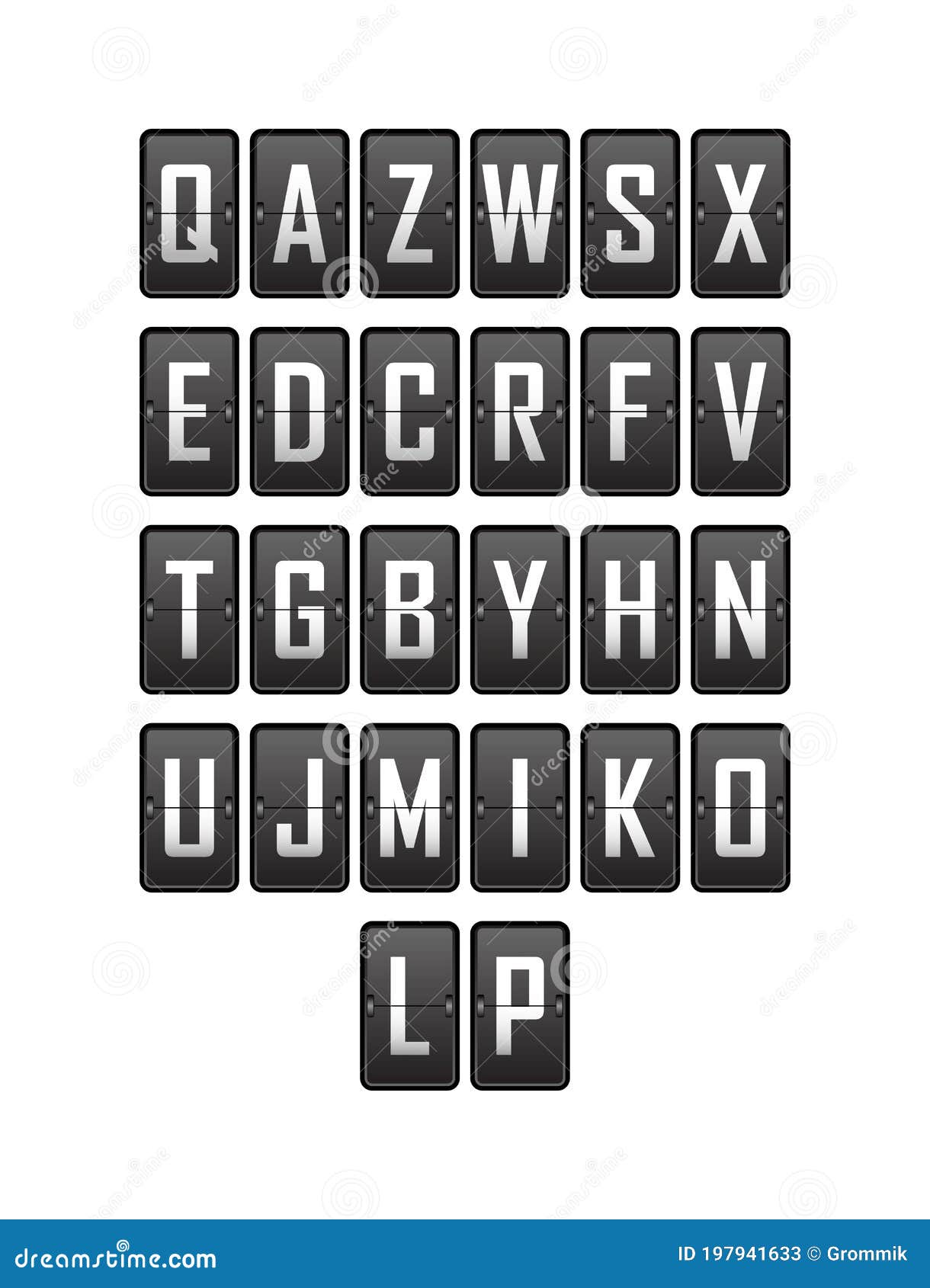 Set Of Letters From Mechanical Timetable Board Stock Photo ...