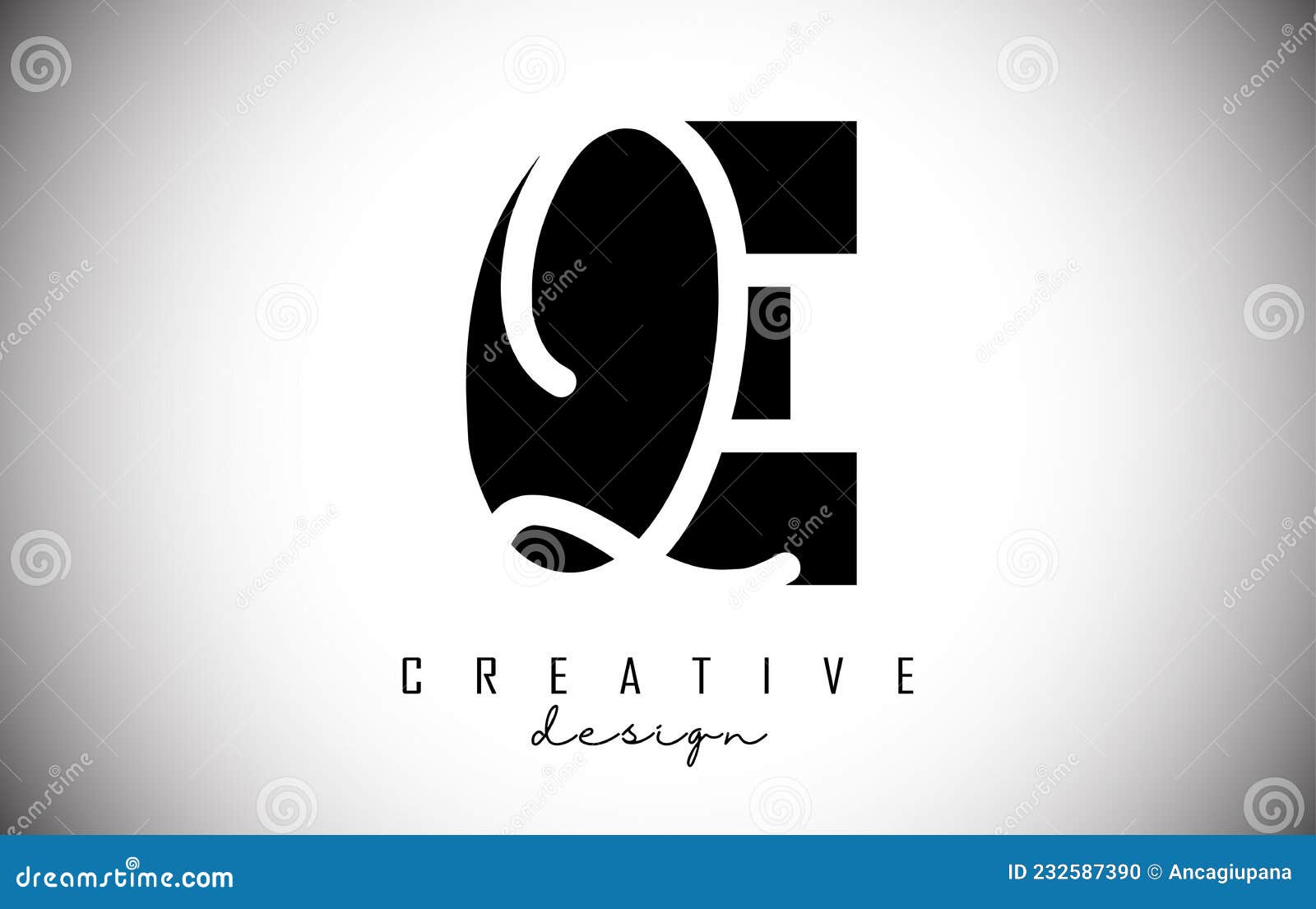 Letters EQ Logo with a Minimalist Design. Letters E and Q with ...