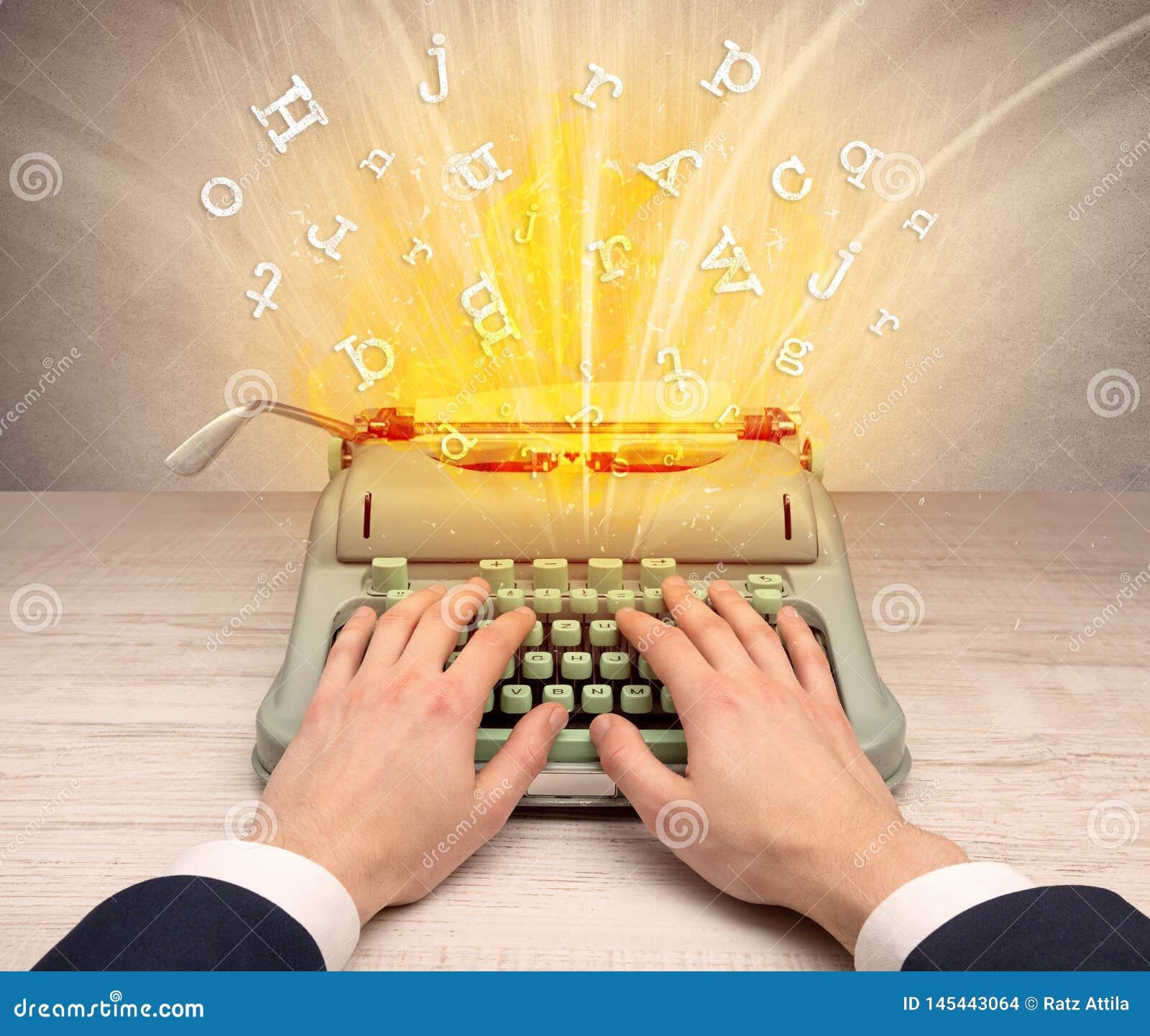 Letters Exploding from a Vintage Typewriter Stock Photo - Image of ...