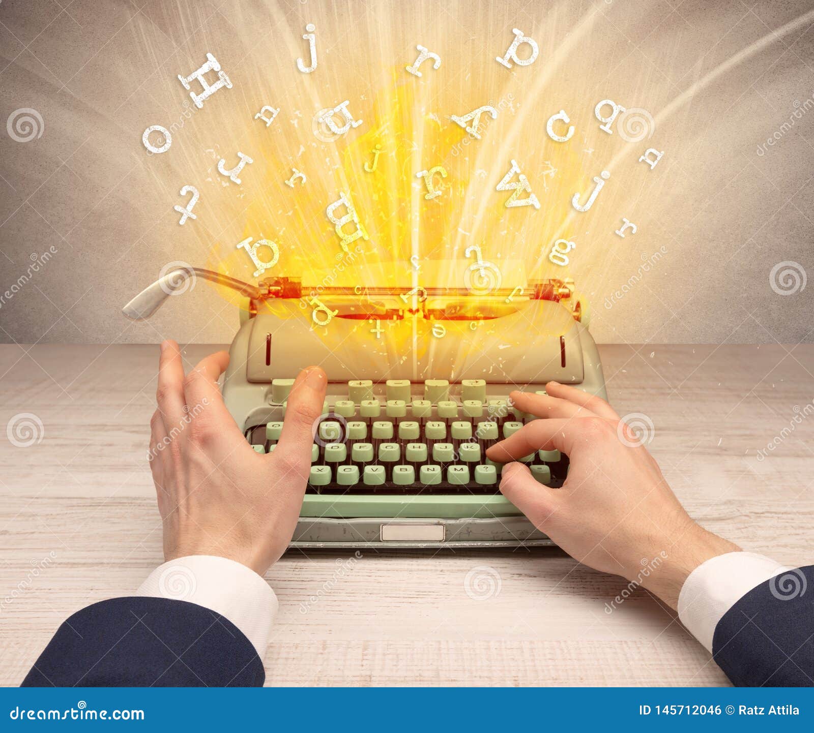 Letters Exploding from a Vintage Typewriter Stock Photo - Image of ...
