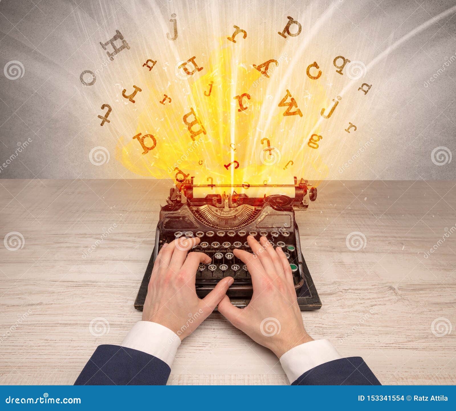 Letters Exploding from a Vintage Typewriter Stock Photo - Image of ...