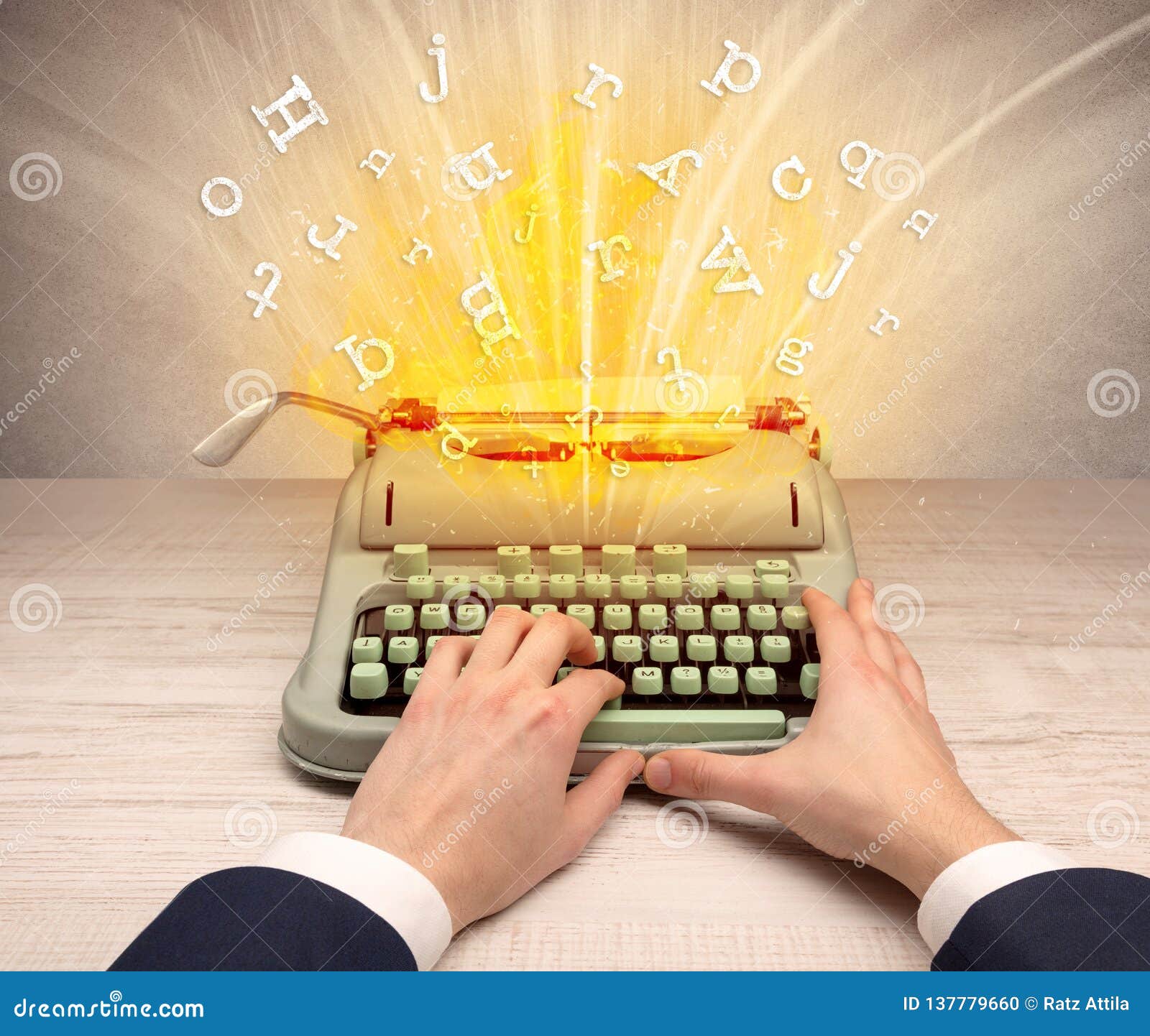 Letters Exploding from a Vintage Typewriter Stock Photo - Image of ...