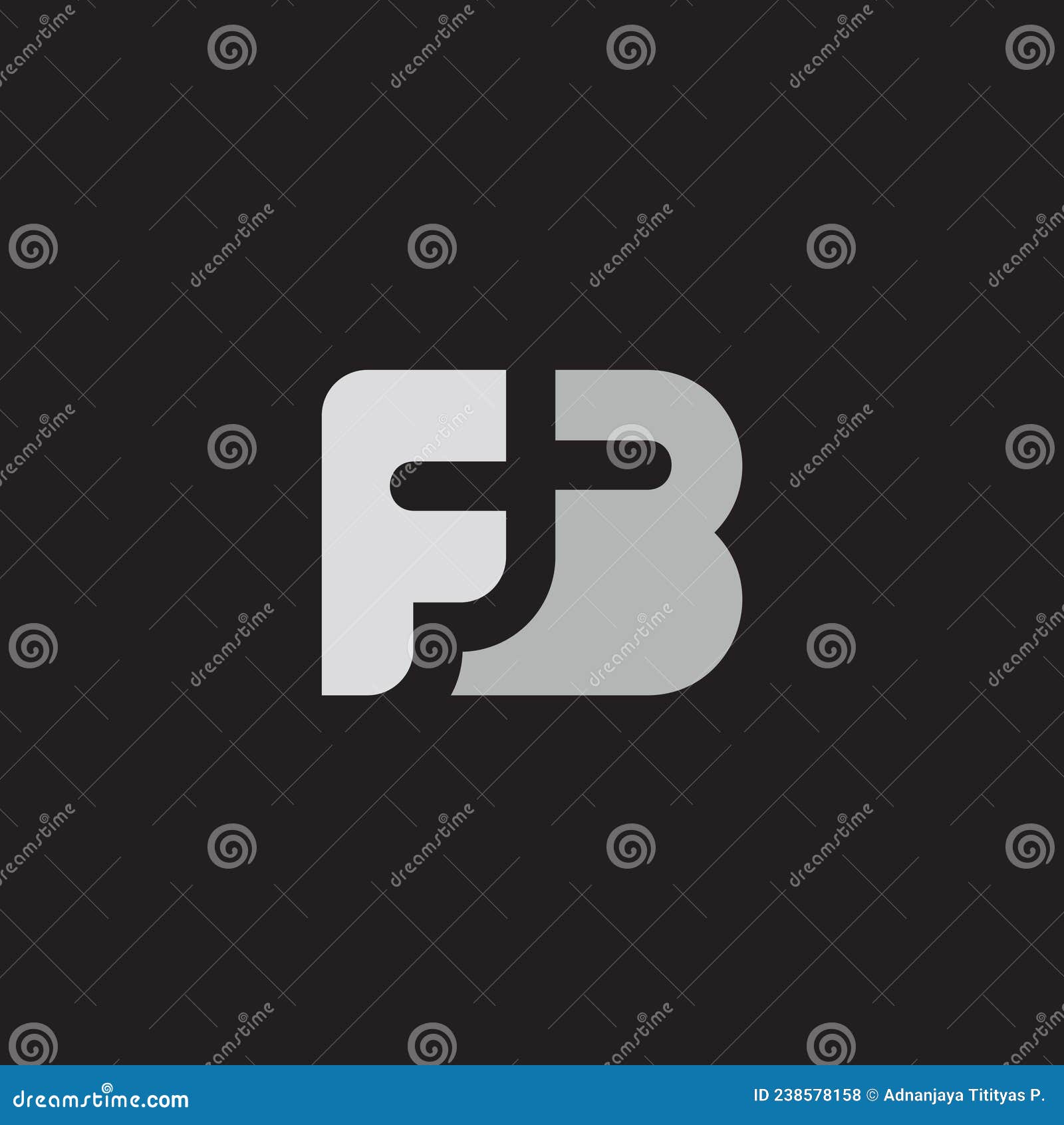 Letters Fb Linked Geometric Simple Shadow Logo Vector Stock Vector ...