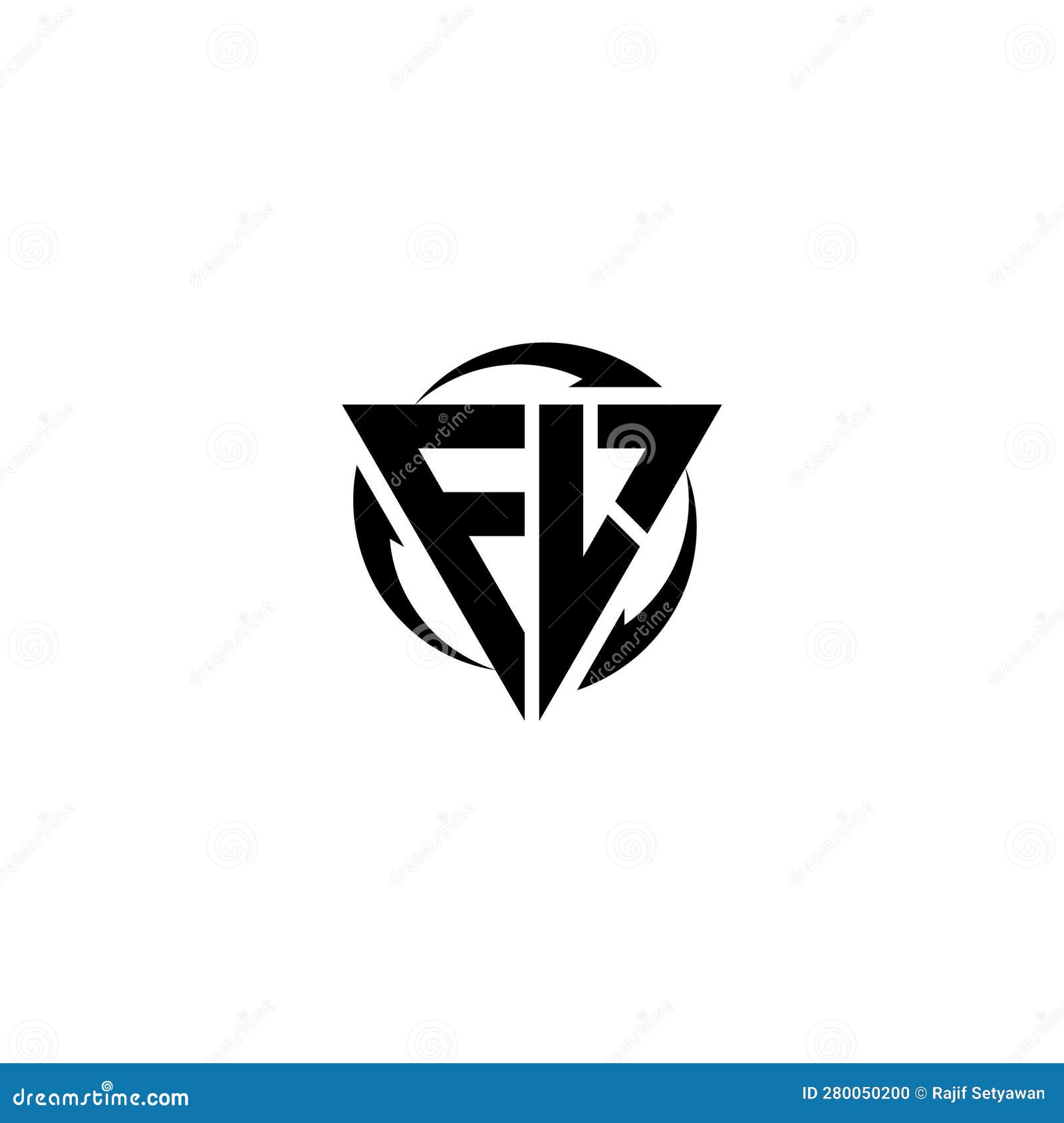 Letters FL Triangle Point Downward Logo Design Vector Stock Vector ...