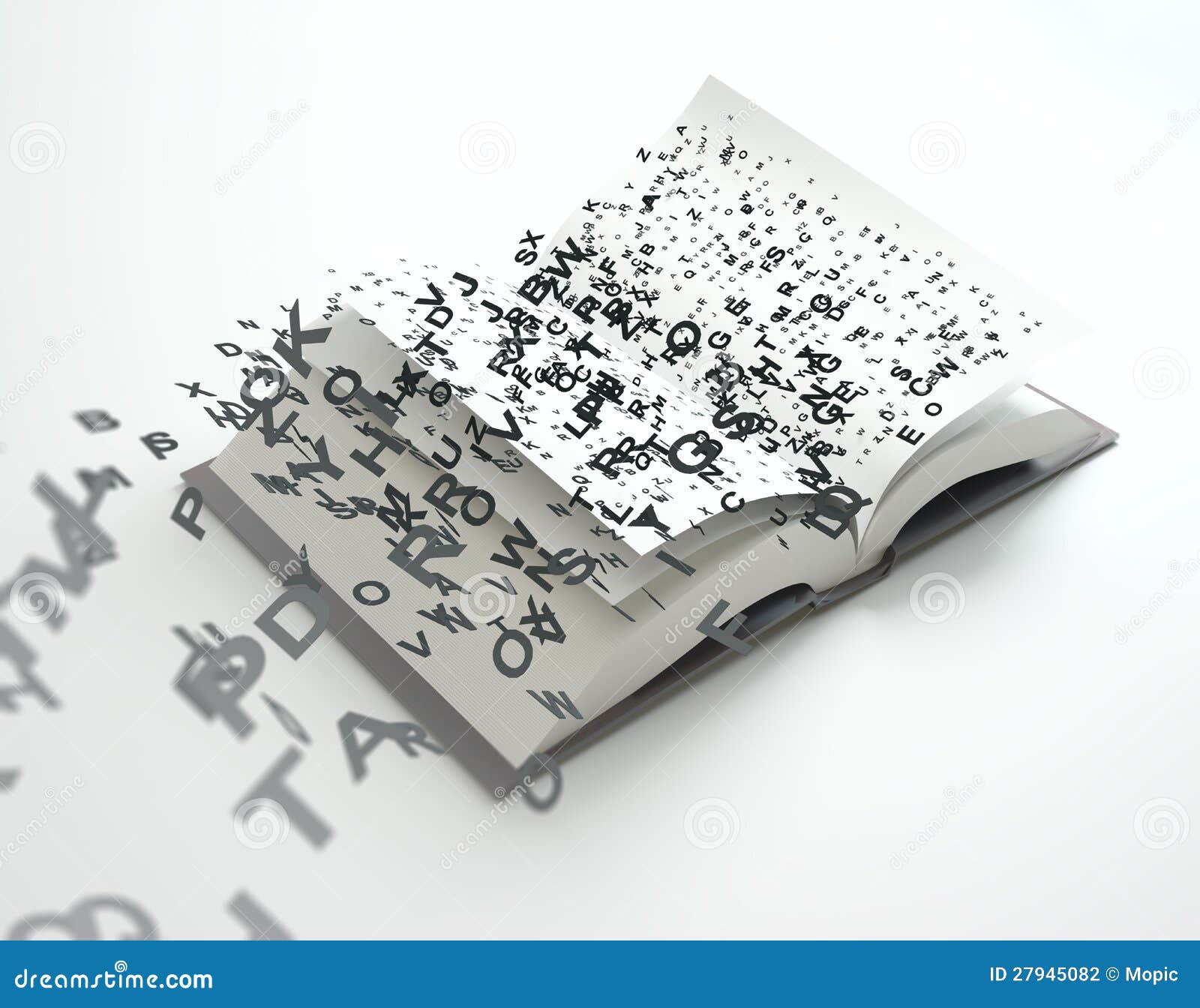 Letters Flying Out of a Book Stock Illustration - Illustration of ...