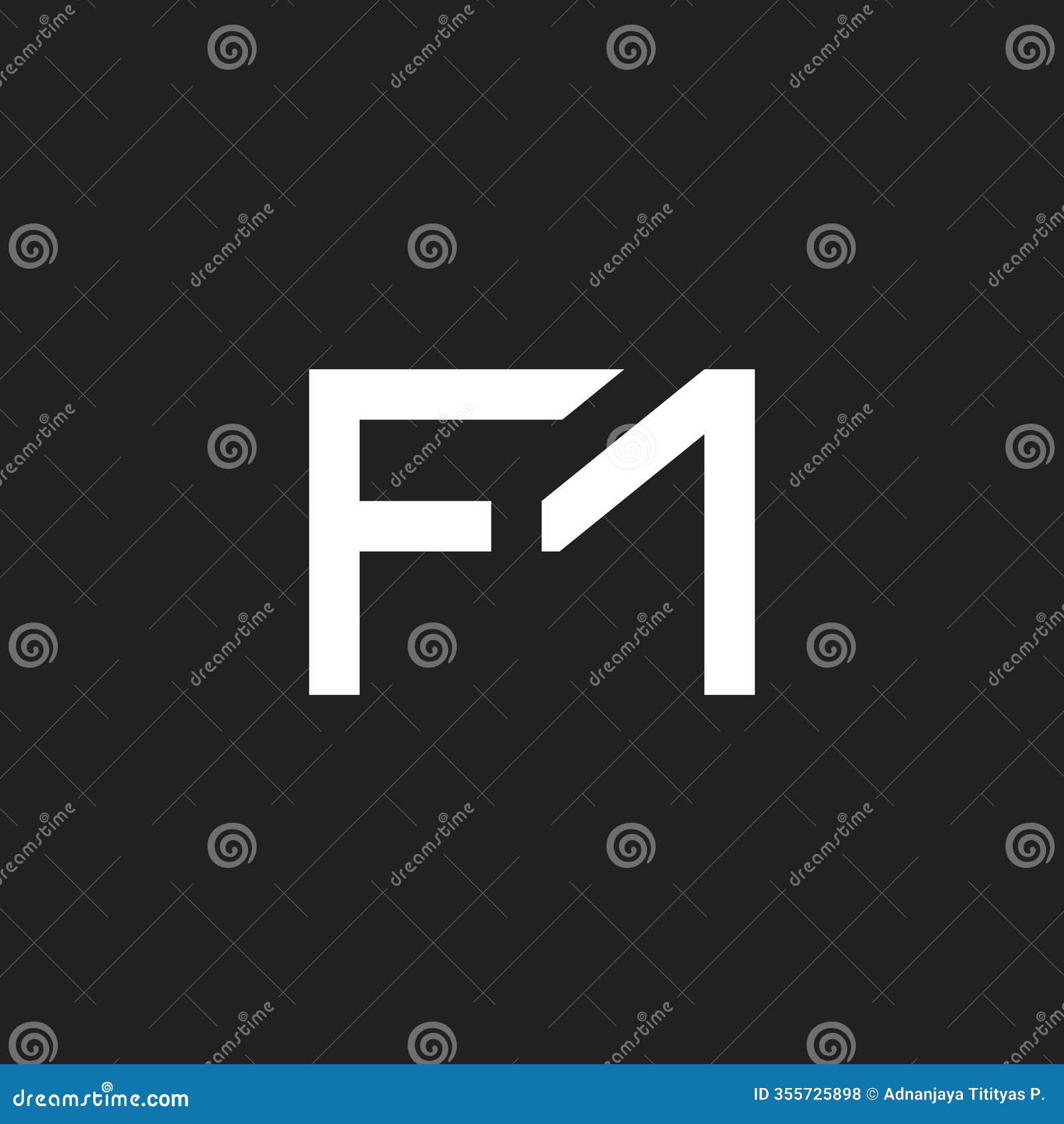 Letters Fm Simple Geometric Lines Logo Vector | CartoonDealer.com ...