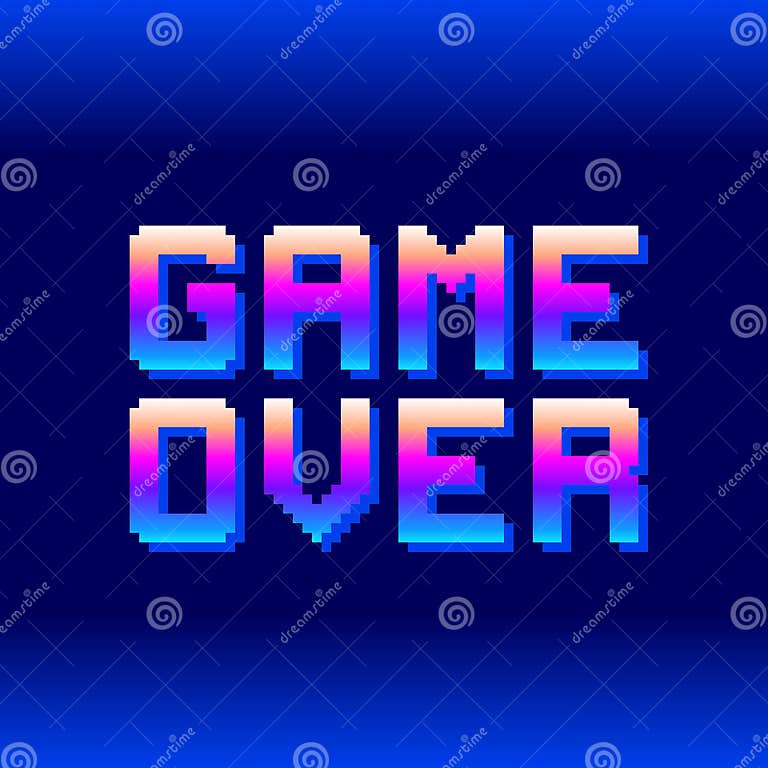 Retro Game Over Pixel Text. EPS8 Vector Stock Vector - Illustration of ...