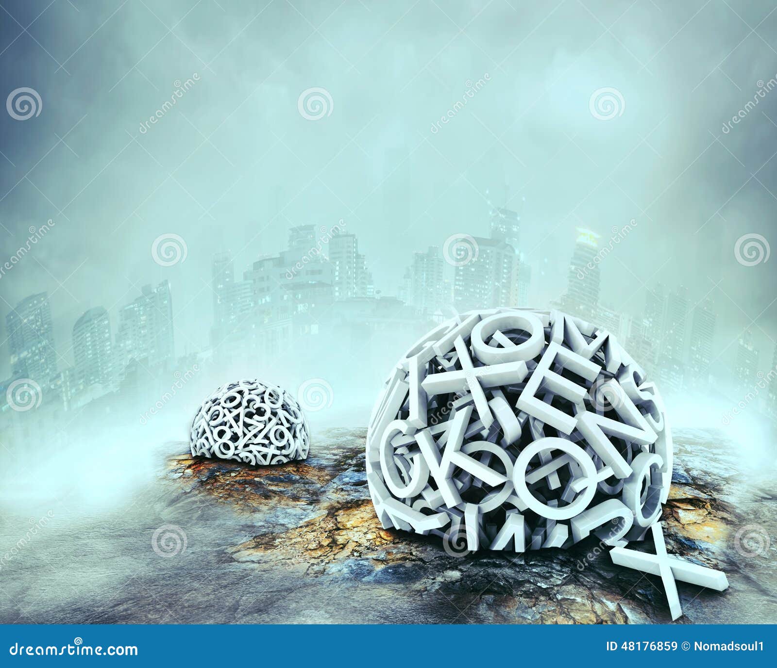 Letters forming a spheres stock image. Image of design - 48176859