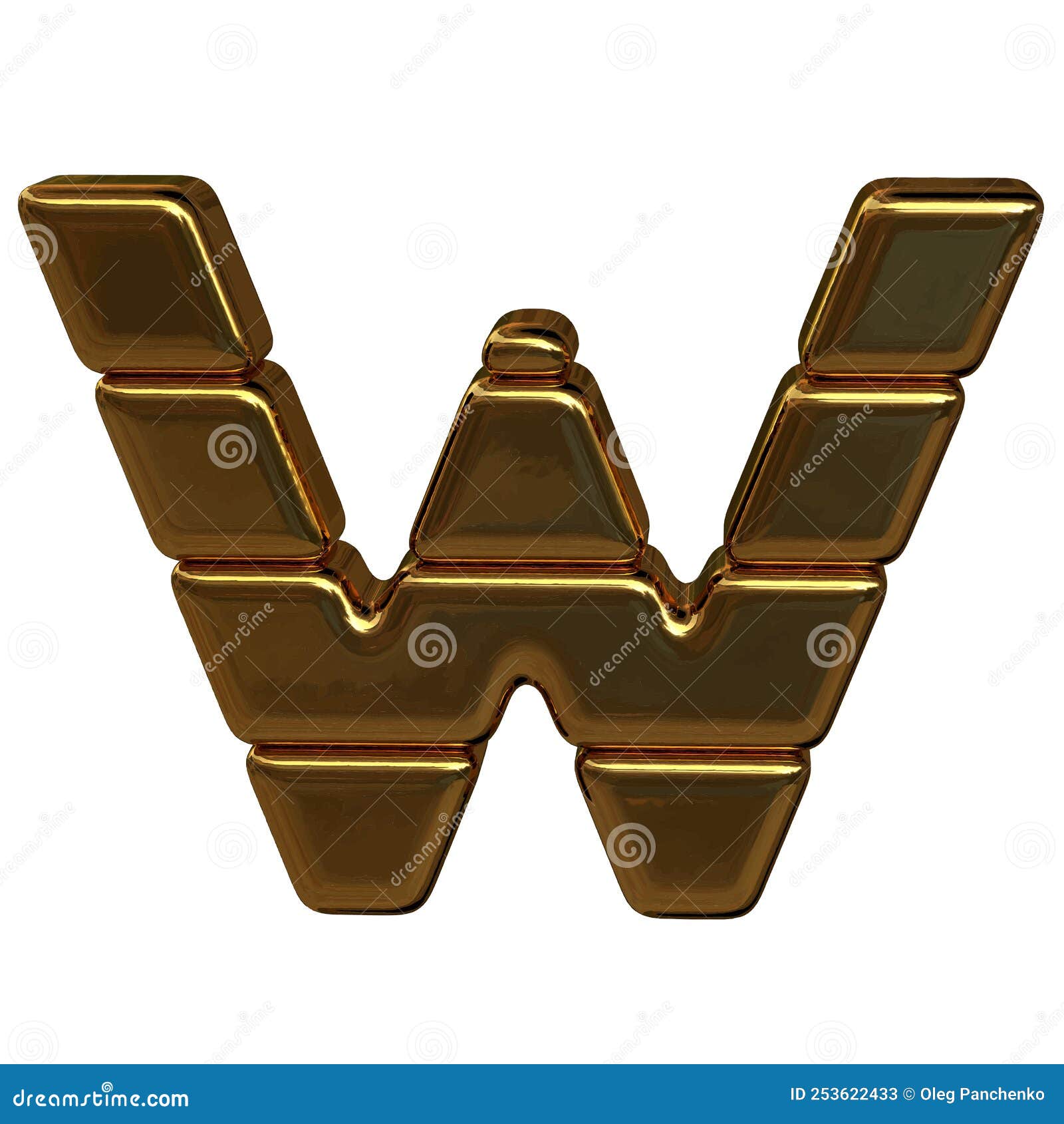 Letters from Four Horizontal Blocks. Letter W Stock Vector ...
