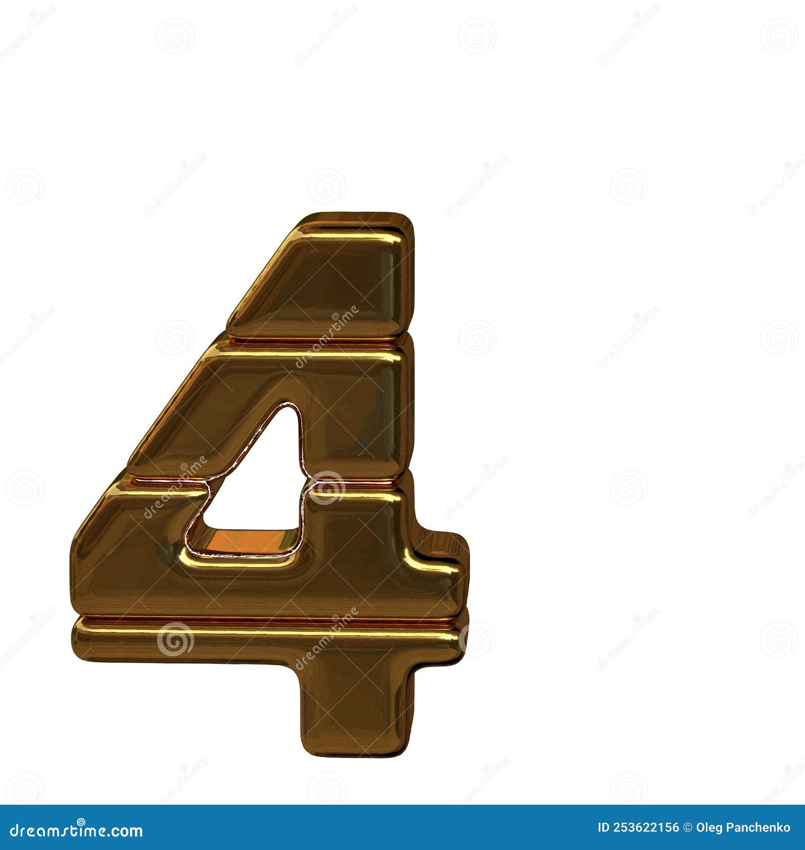 Letters from Four Horizontal Blocks. Number 4 Stock Vector ...