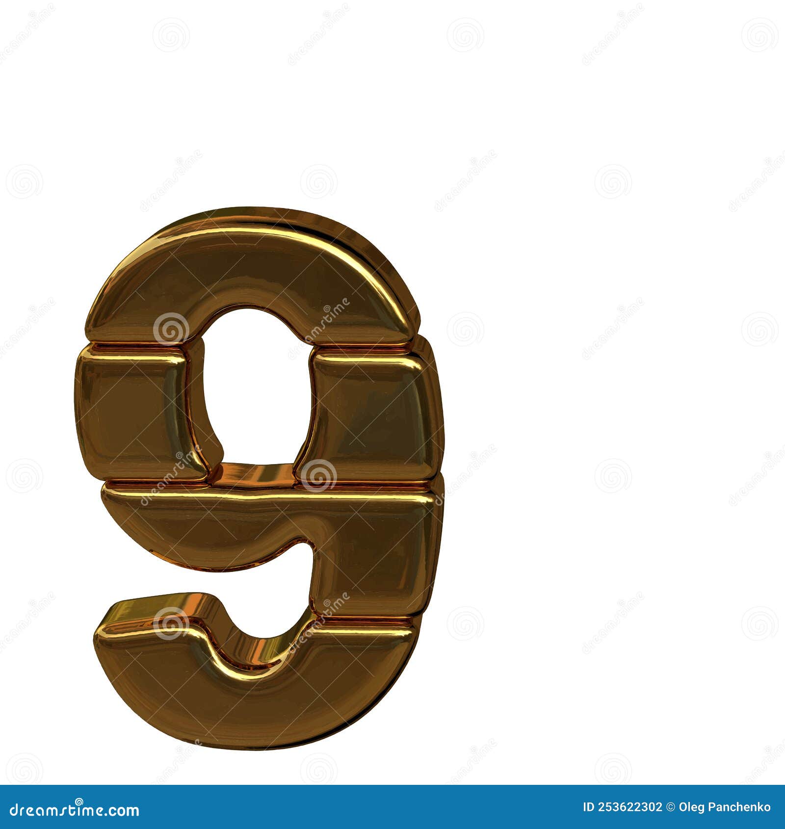Letters from Four Horizontal Blocks. Number 9 Stock Vector ...