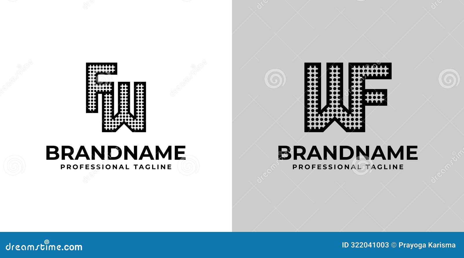 Letters FW and WF Dot Monogram Logo, for Any Brand Stock Vector ...