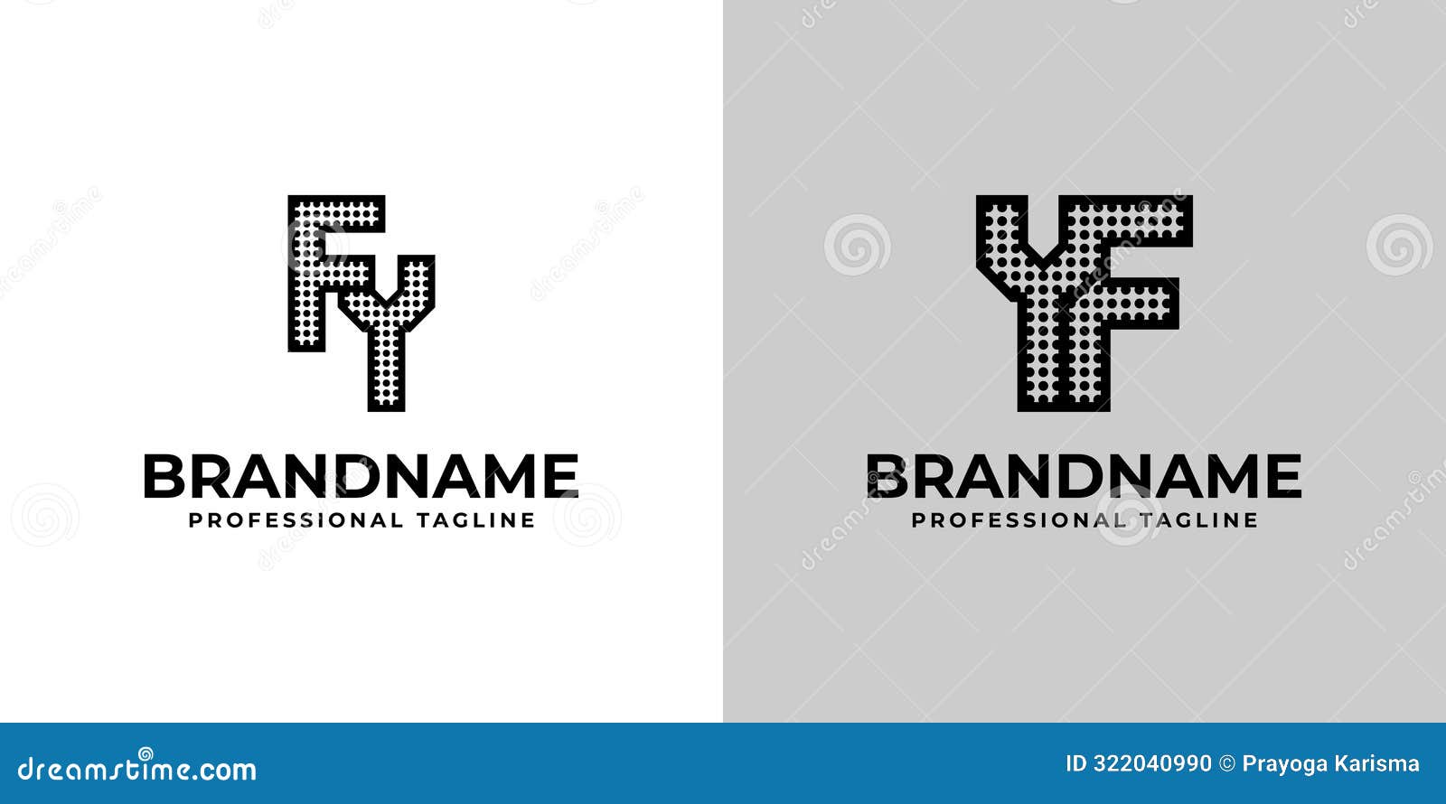 Letters FY and YF Dot Monogram Logo, Suitable for Business with FY or ...