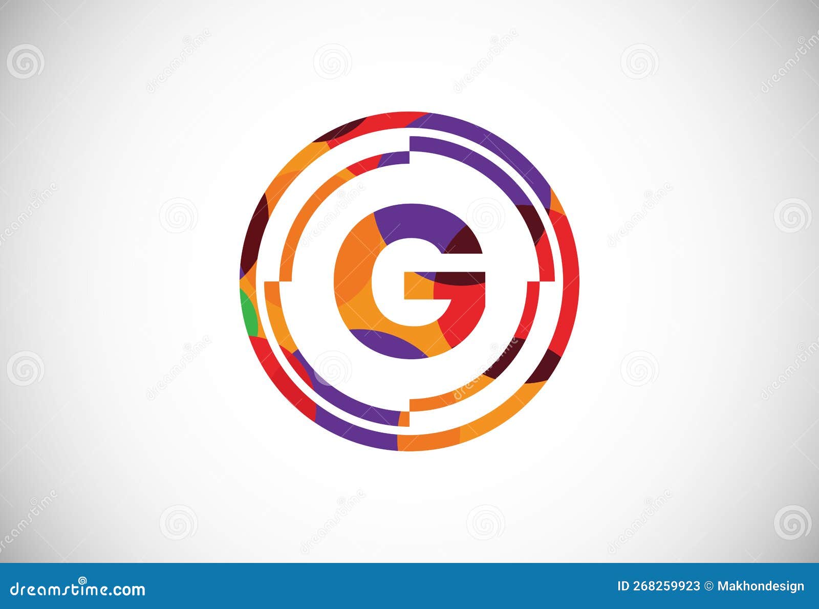 Letters G with Circle Frames Low Poly Art Style. English Alphabet ...