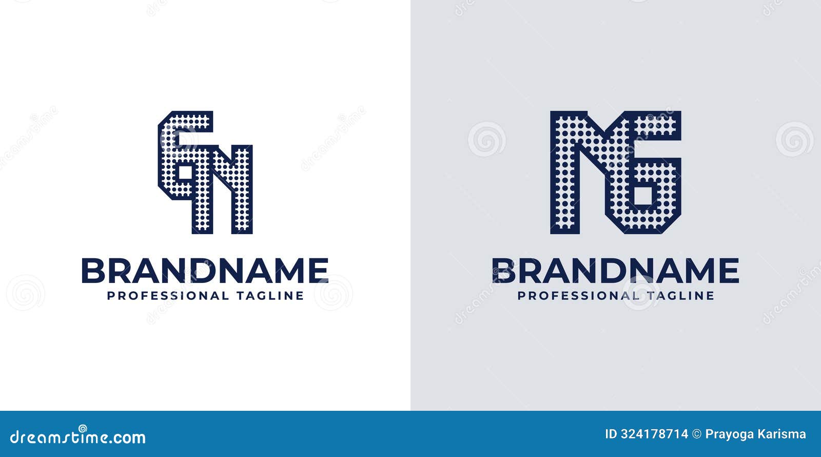 Letters GN and NG Dot Monogram Logo, Suitable for Business with NG or ...