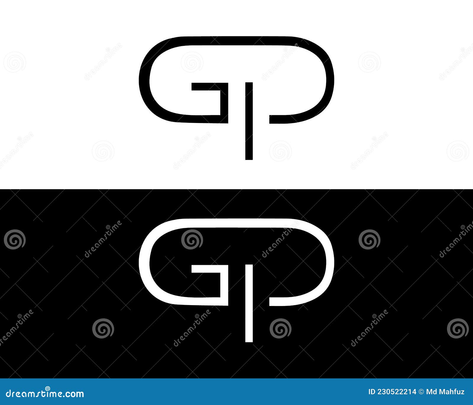 Letters GP Logo Design. Simple and Creative Stock Vector - Illustration ...