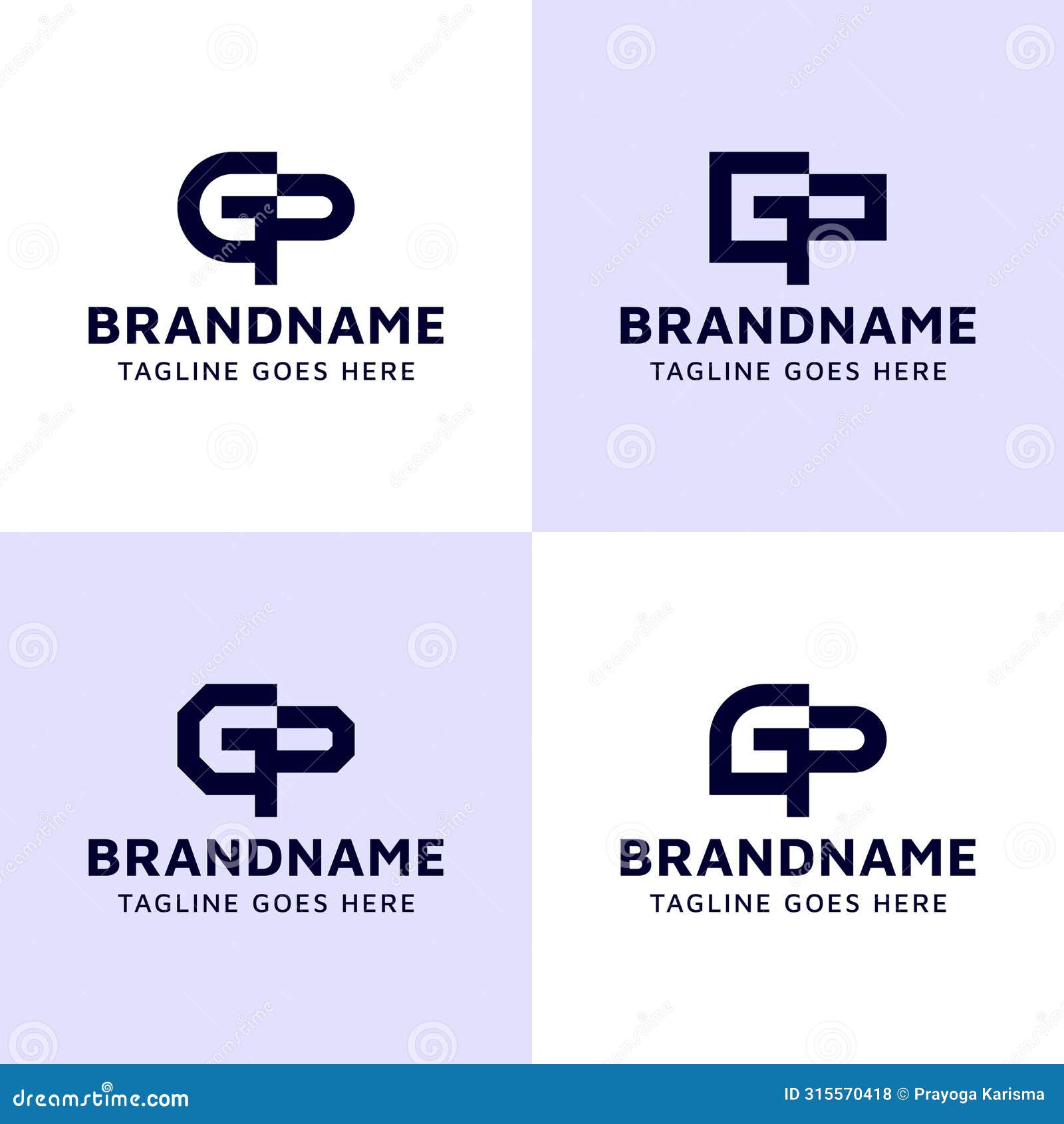 Letters GP Monogram Logo Set, Suitable for Any Business with PG or GP ...