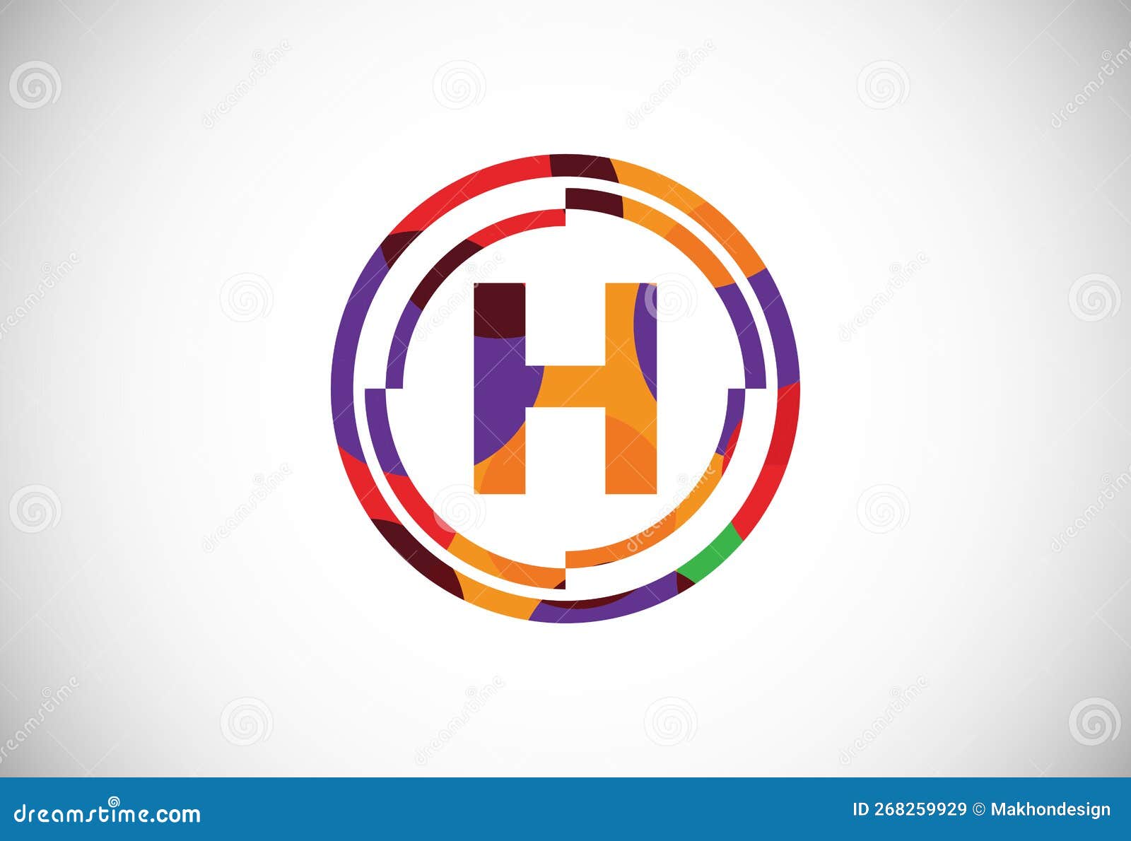 Letters H with Circle Frames Low Poly Art Style. English Alphabet ...