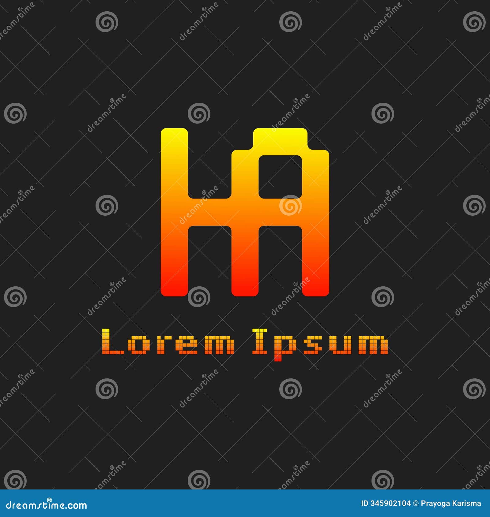 Letters HA Pixel Monogram Logo, Suitable for Any Business with HA or AH ...