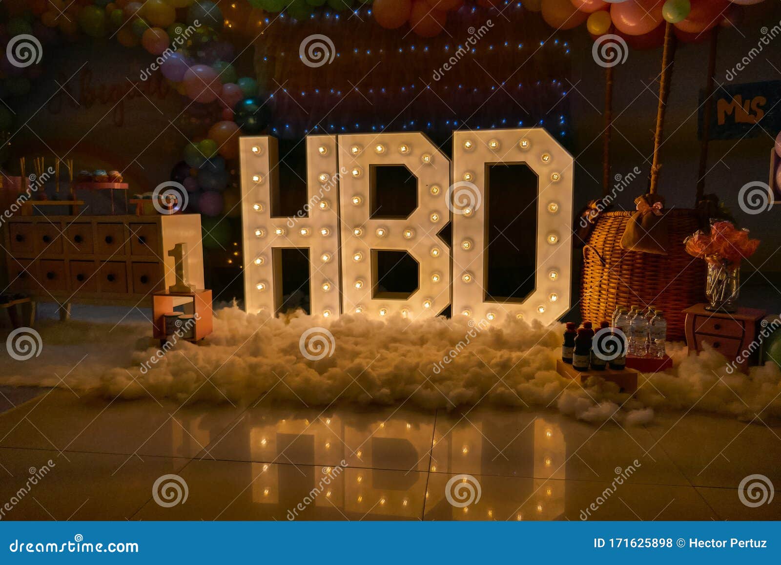Letters from HBD at a Birthday Party Stock Photo - Image of event ...
