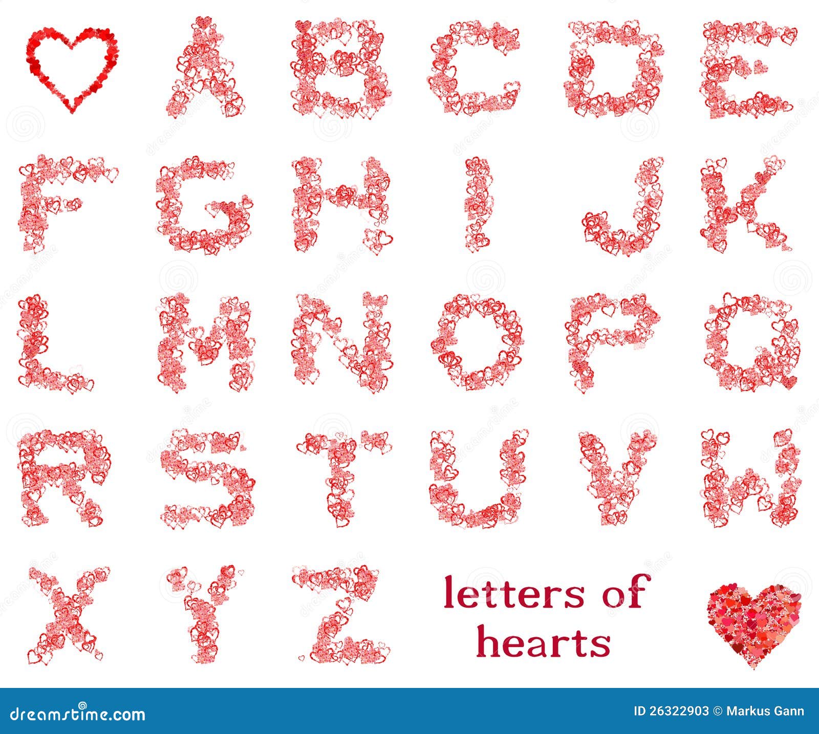 Letters of hearts stock illustration. Illustration of high - 26322903