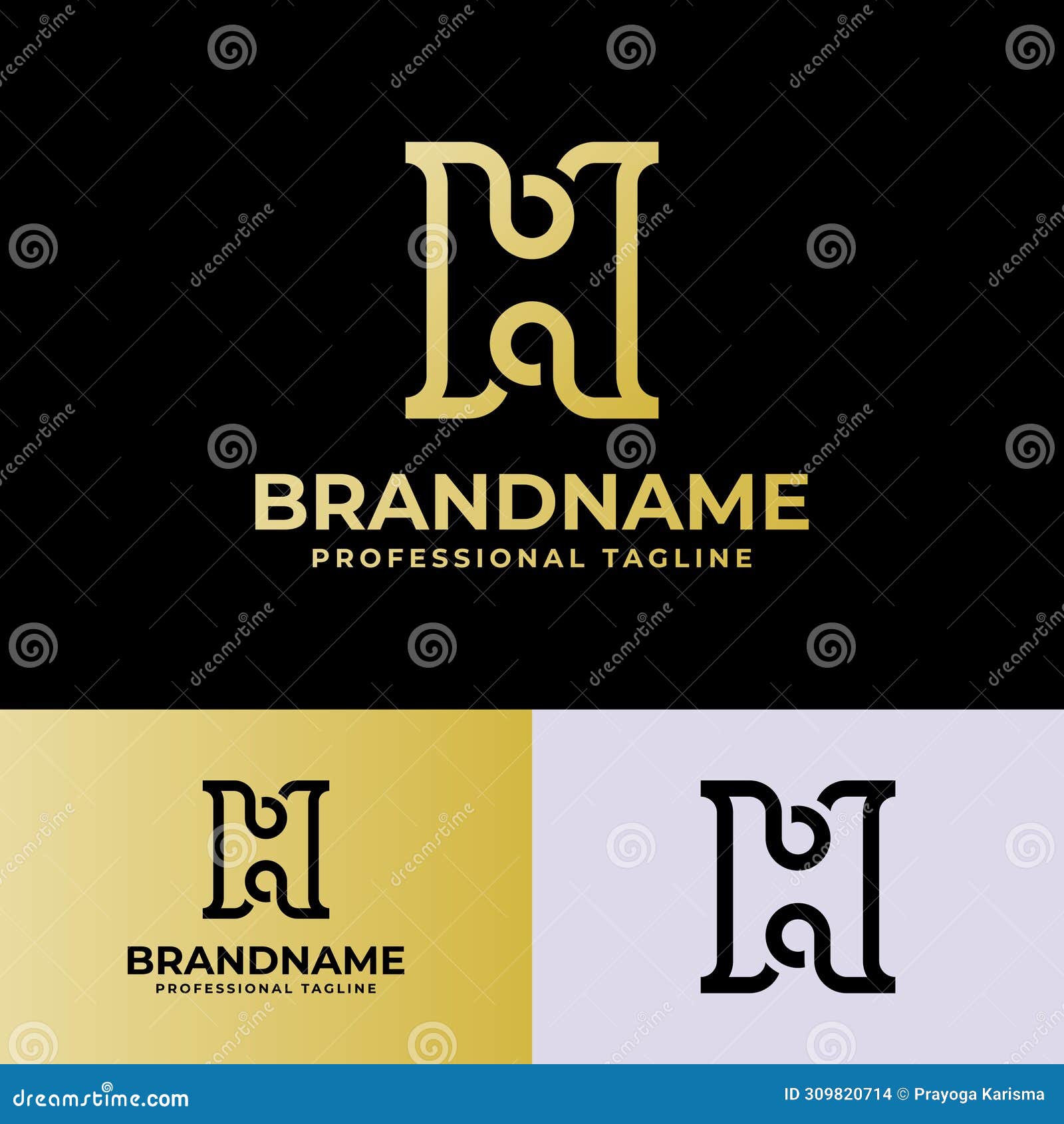 Letters HI Monogram Logo, Suitable for Business with HI or IH Initials ...